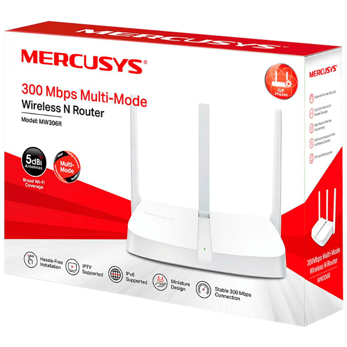 Wireless N Router, 4u1, 4 porta, 300Mbps, 2.4GHz - Mercusys | Ethernet / Router